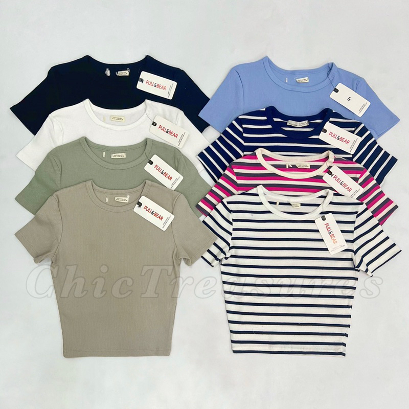 PULL&BEAR Basic Ribbed Crop Top (cut inner tags) | Shopee Philippines