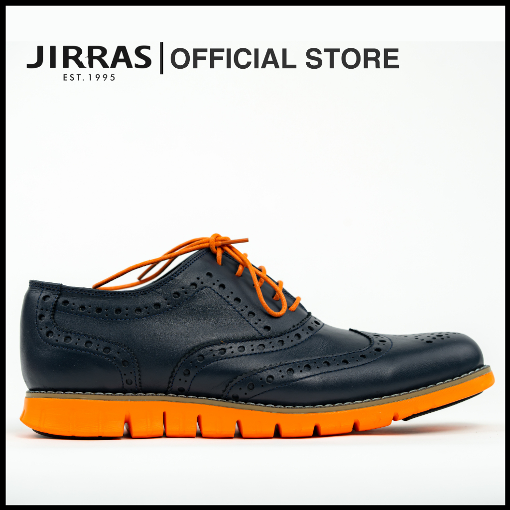 JIRRAS Men Wingtip Oxford Shoes Genuine Leather Filipino Handcraft Blue ...