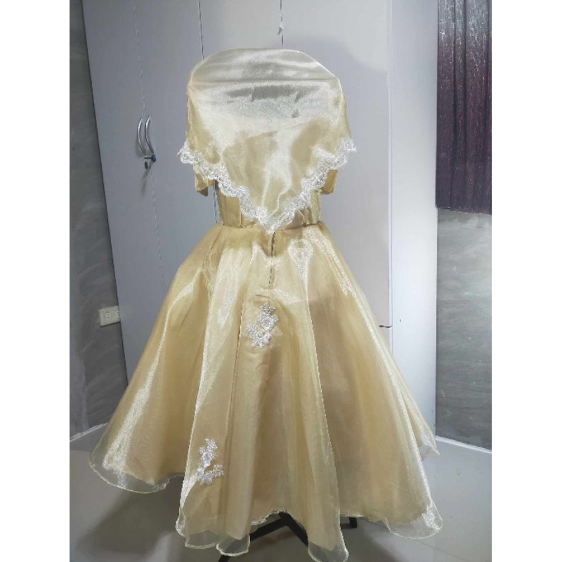 Filipiniana For Kids With Beige Colored Alampay | Shopee Philippines