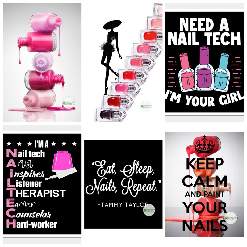 Nail polish / Nail Tech Batch 2 Theme Wall Decor Design A4 Size ...