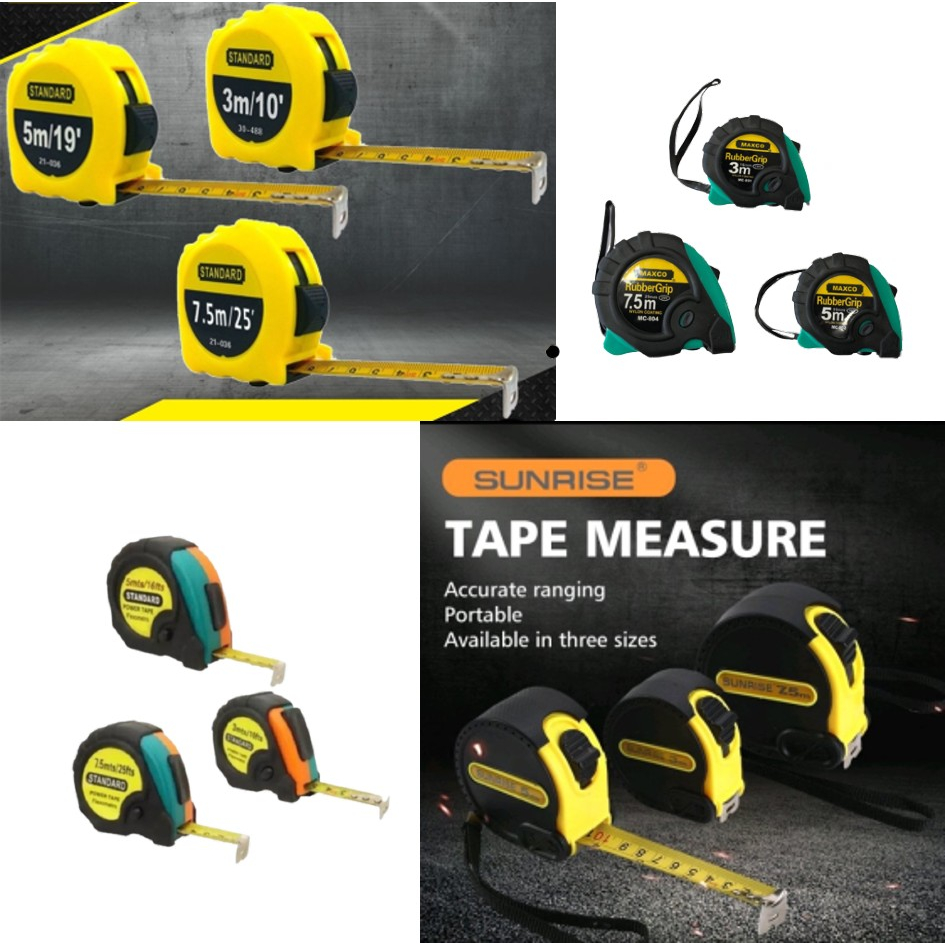 Standard /Sunrise Measuring Tape ( METER TAPE / METRO) 3 METERS -7 ...