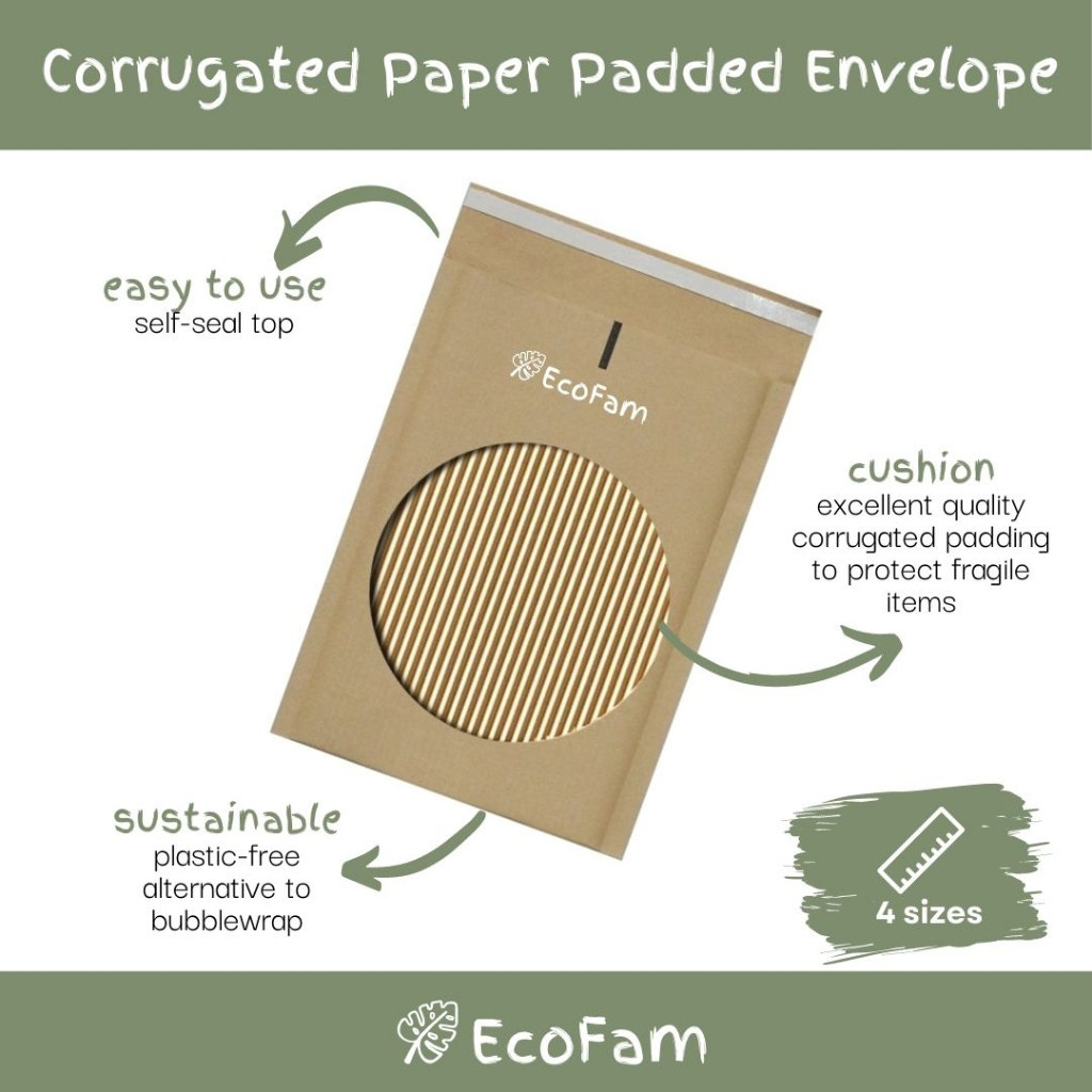 Corrugated Envelope [5pcs] Eco-friendly Packaging Kraft Bubble Mailer ...