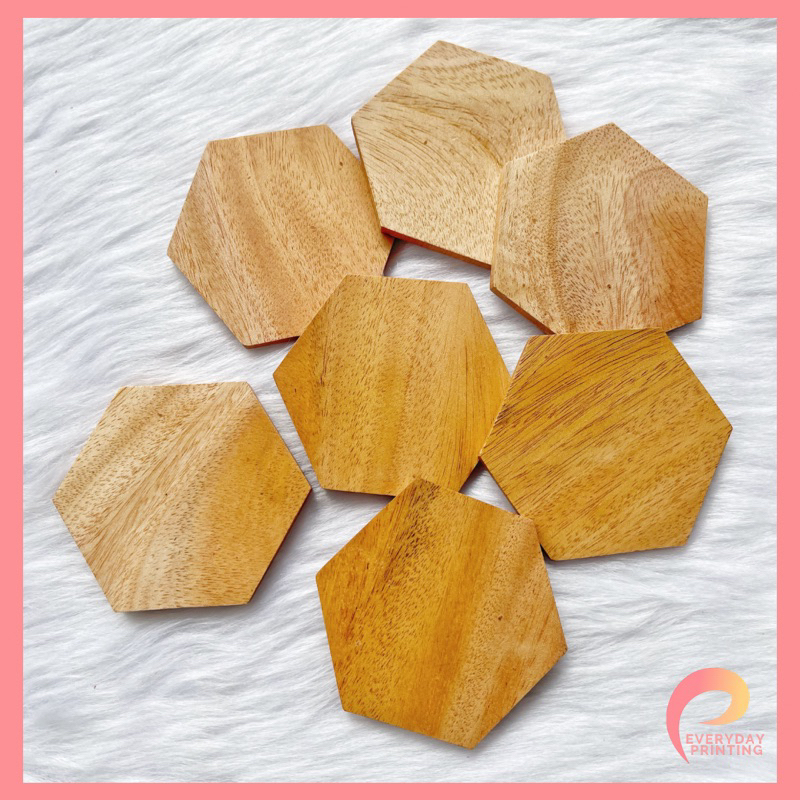 Plain Hexagon Wood Ref Magnet | Shopee Philippines