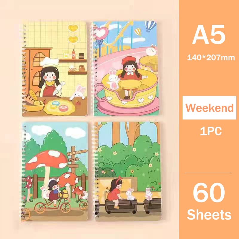 HGS 1 pcs Notebook A5 Cartoon Spring Notebook Portable Coil Notepad ...