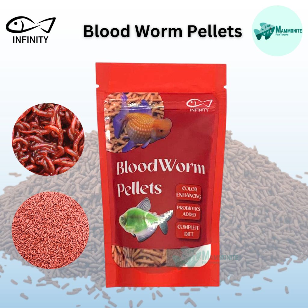 Infinity Bloodworm Pellets 100g Color Enhancing Fish Food | Shopee ...