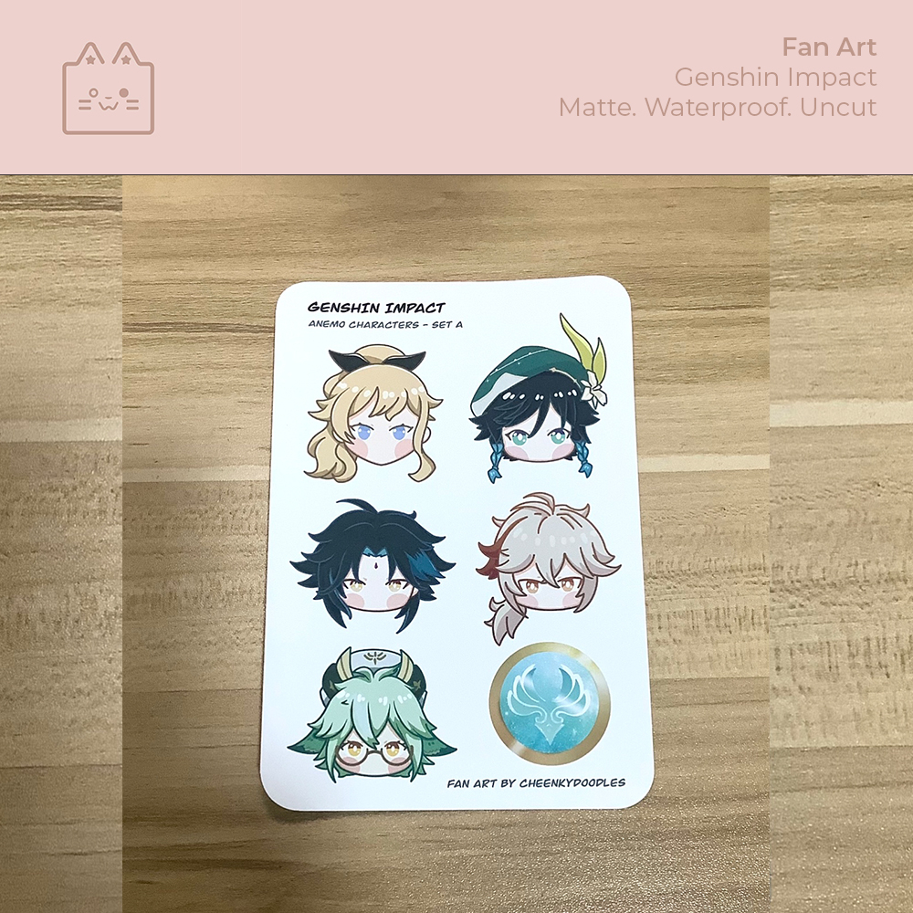 Genshin Impact Sticker Set Fan Art Anemo Team Set A | Shopee Philippines