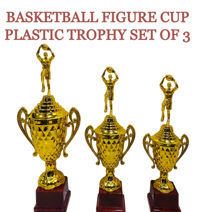 BASKETBALL FIGURE CUP TROPHY SET OF 3( CUSTOMIZE AVAILABLE ) | Shopee ...