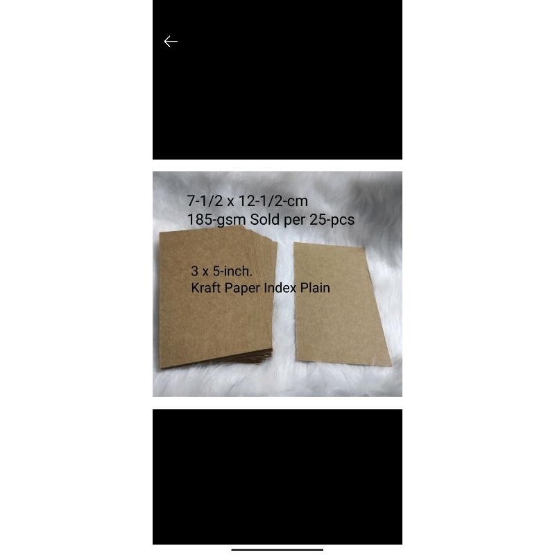 KRAFT PAPER PLAIN INDEX and Mini Invitation Card size 3 x 5/4x5-1/2/3x4 ...