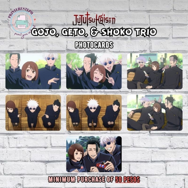 JUJUTSU KAISEN Trio: Gojo, Geto, & Shoko Photocards | Shopee Philippines
