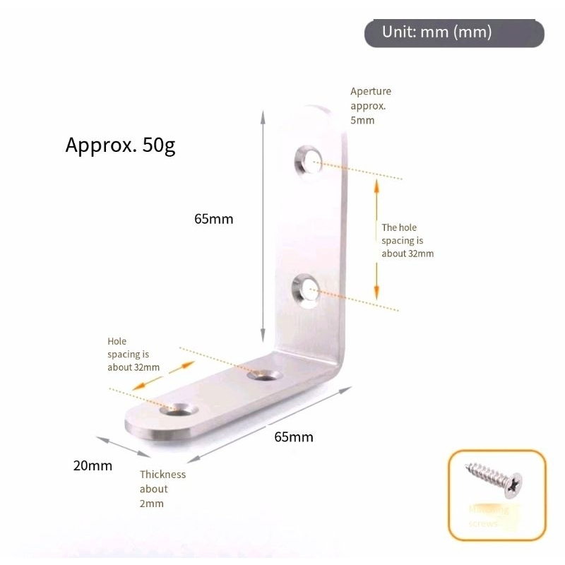 STAINLESS Angle Bracket Corner 90 Degrees L-Type Angle Bracket ...