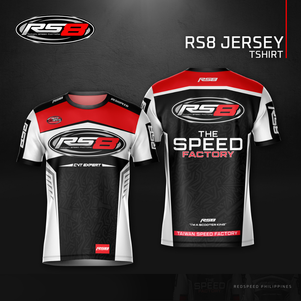 RS8 RIDING JERSEY TSF RED/BLACK (T-SHIRT) | Shopee Philippines
