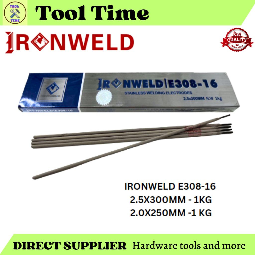 IRONWELD E308-16 2.5X300MM , 2.0X250MM WELDING ROD (1KG) | Shopee ...