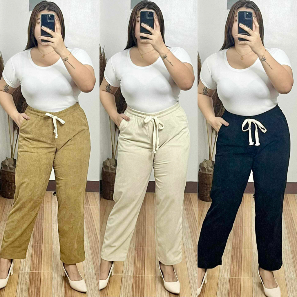 raileystore - PLUS SIZE CORDUROY TAILORED PANTS up to 3XL BODY FRAME ...