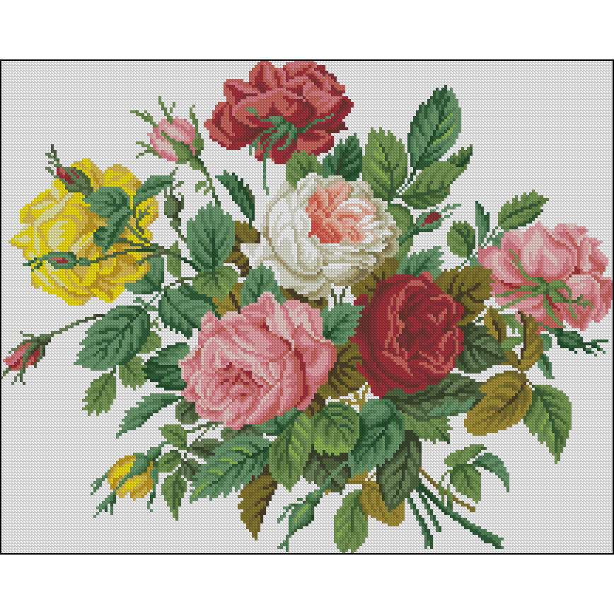 bunch of rose flowers DIY Cross Stitch Complete Set Needlework NOT ...