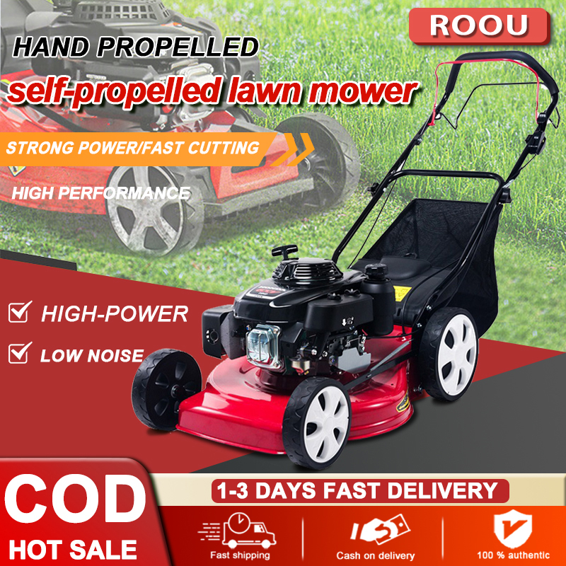 Lawn Mower 4-Stroke Gasoline Grass Trimmer Push Mower Multifunctional ...