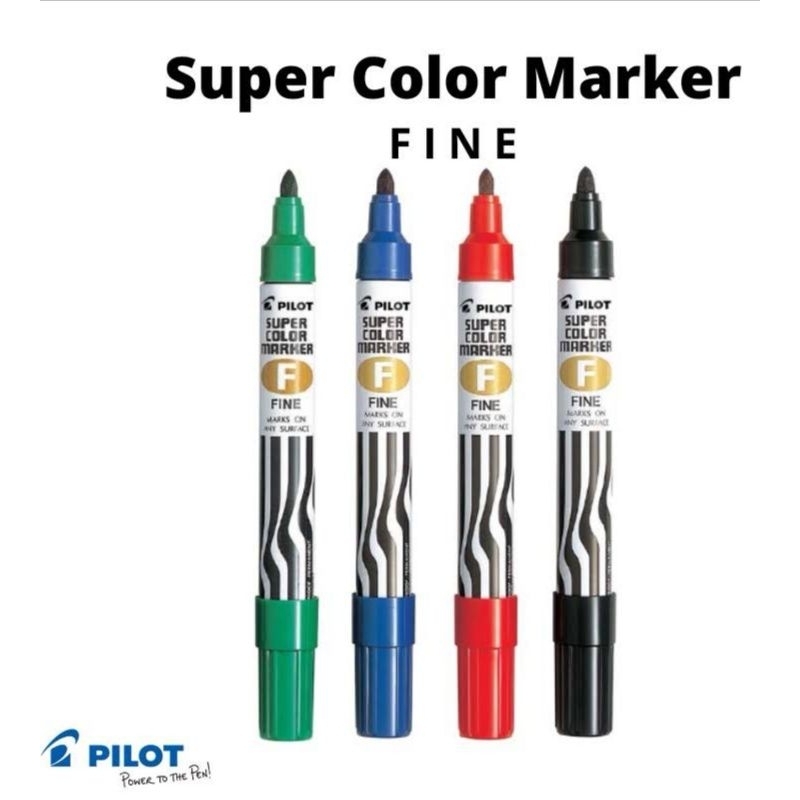 Pilot Permanent Markers - Broad / Fine - Black / Blue / Red / Green ...