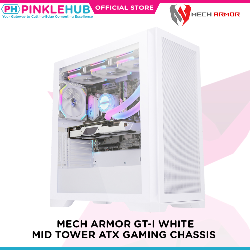 MECH ARMOR GT-I WHITE MID TOWER ATX GAMING CHASSIS | Shopee Philippines