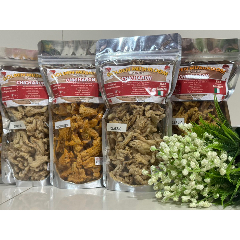 GOLDEN MUSHROOM HEALTHY CRISPY MUSHROOM CHICHARON SNACK PACK SEALED ...