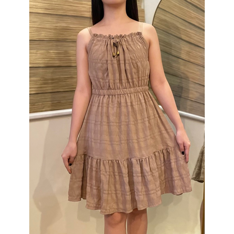 BLUSA NINA Spag String Halter String Self Adjust Dress For Woman Bubble Latice | Shopee Philippines