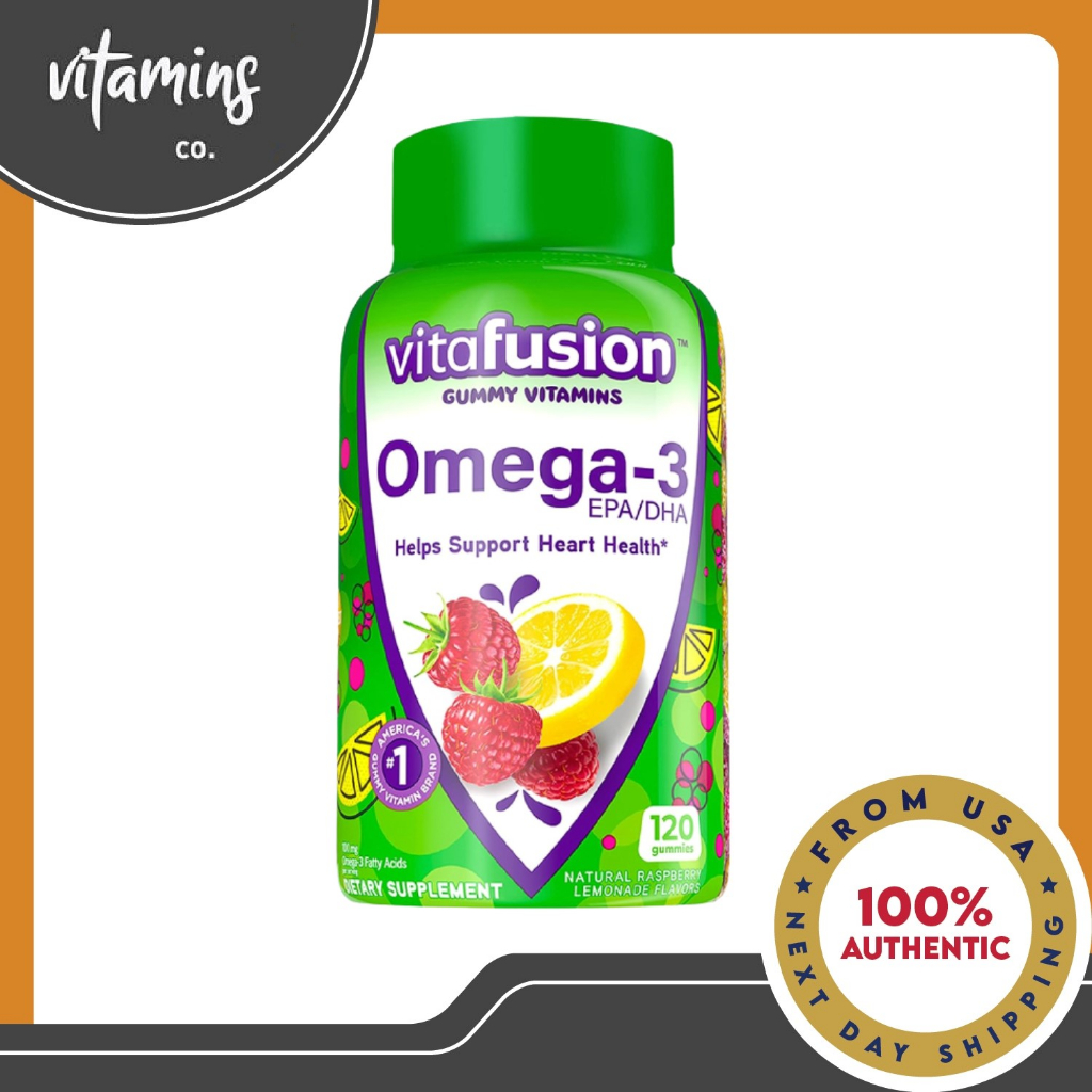 Vitafusion Omega-3 Gummy Vitamins, Helps Support Heart Health (120 ...