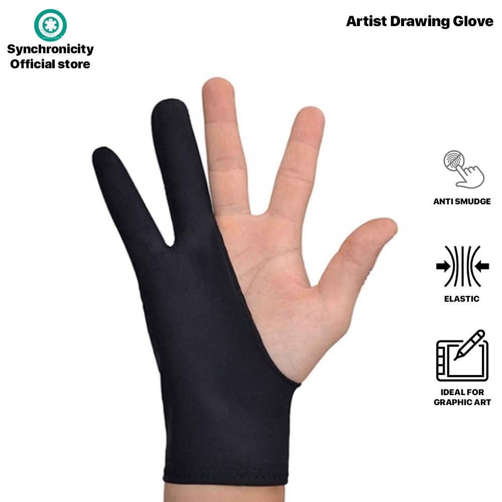 Artist Glove For Drawing Tablet iPad Smudge Guard Two-Finger Reduces ...