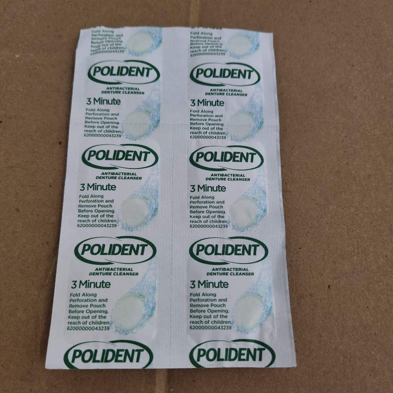 Polident 3-Minute Antibacterial Denture Cleanser (6 tablets per pack ...