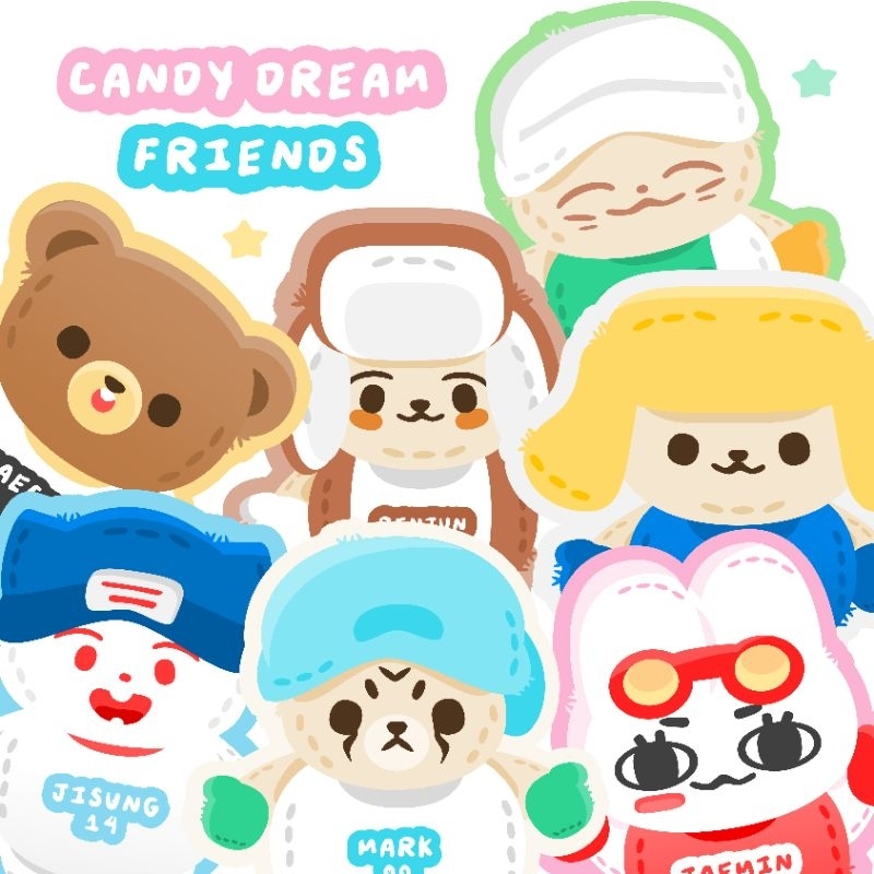 NCT Dream Plushie Fanart Waterproof Glitter-Laminated Stickers | Shopee ...