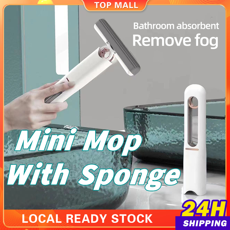 Mini Mop With Squeezer Portable Handheld Mop For Home Kitchen Bathroom ...
