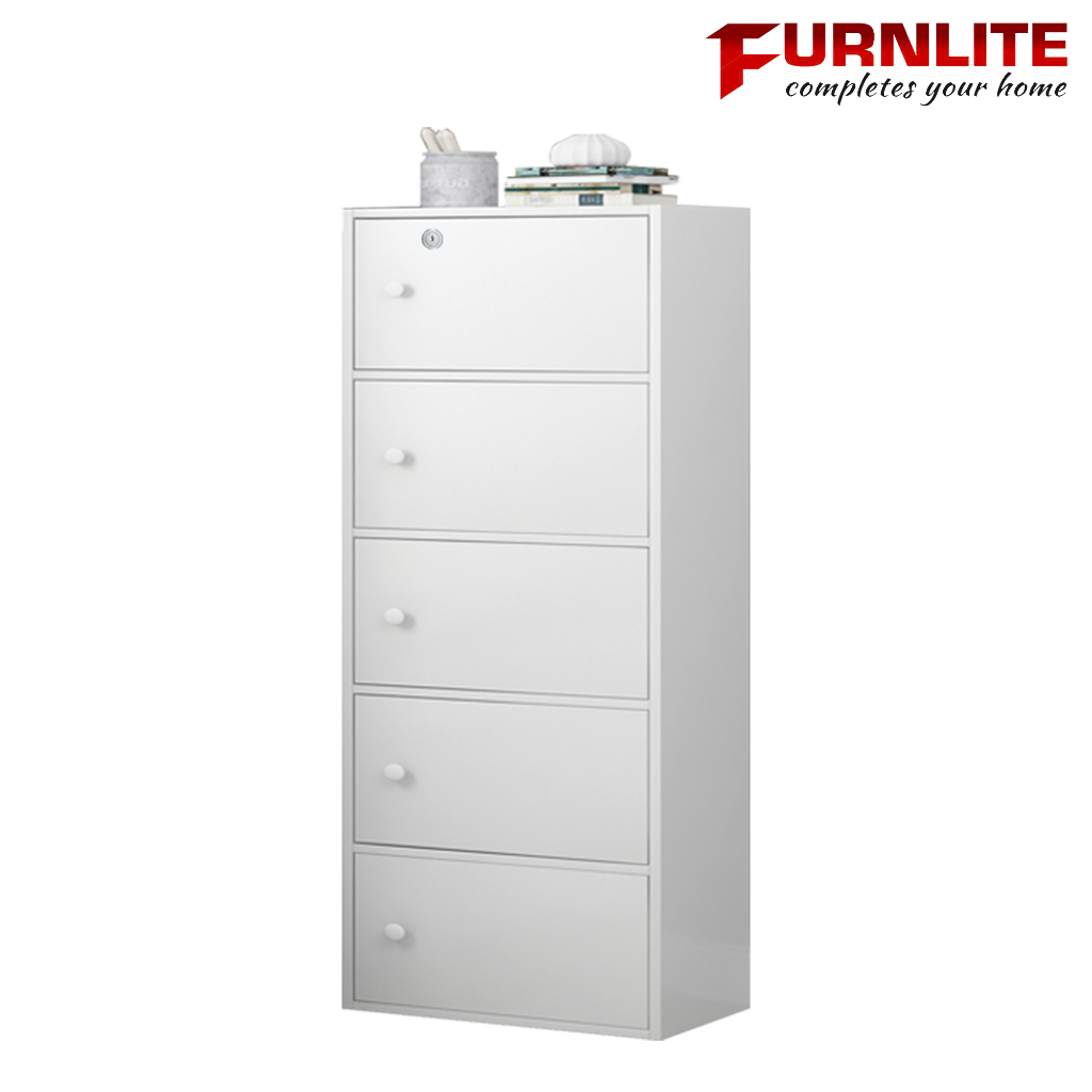 Furnlite 5 Tier Cabinet First Layer With Lock Sp101 | Shopee Philippines