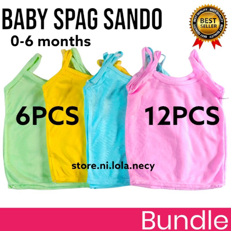 12PCS or 6PCS SPAGHETTI SANDO for baby girl 0-6 months old/Newborn ...