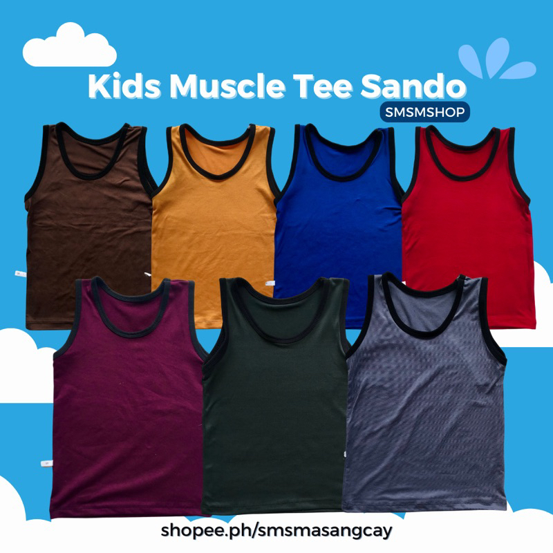 Kids Muscle Tee Sando | Shopee Philippines