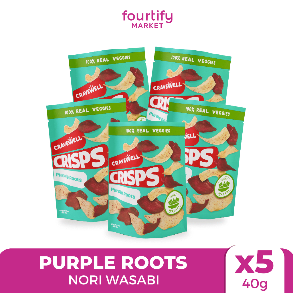 Cravewell Purple Roots Crisps Nori Wasabi in High Five Bundle - Pack of ...