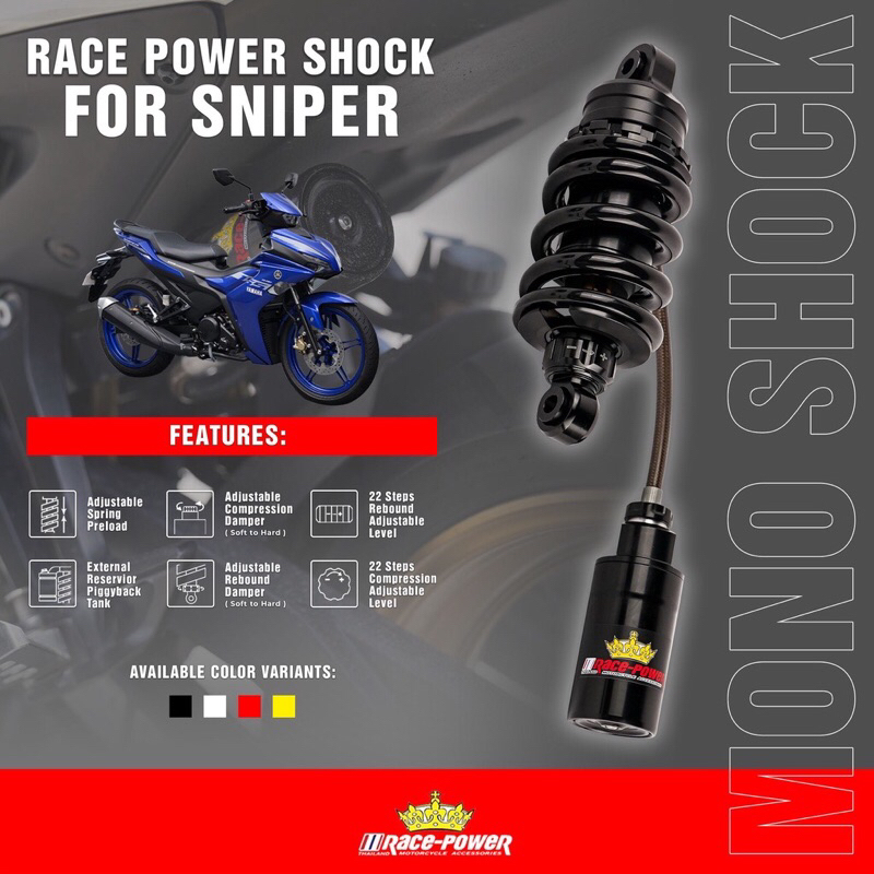 RACE POWER SNIPER 150 SHOCK 205mm (Original Thailand) | Shopee Philippines