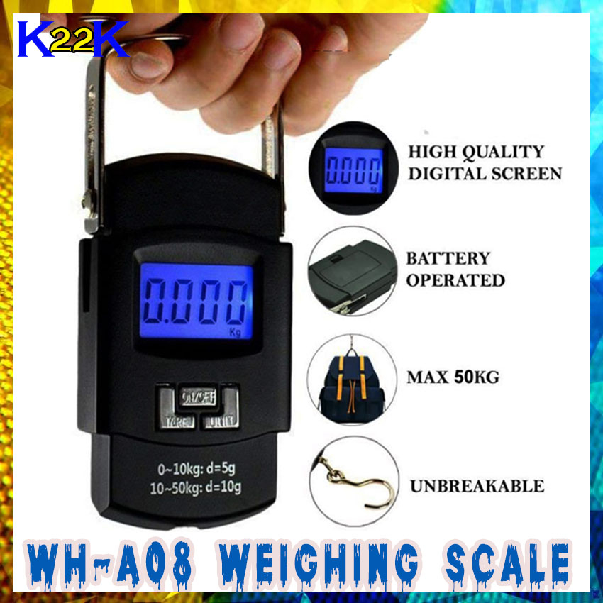 Portable Hanging Electronic Digital Weighing Scale 50kg WH-A08 (Black ...