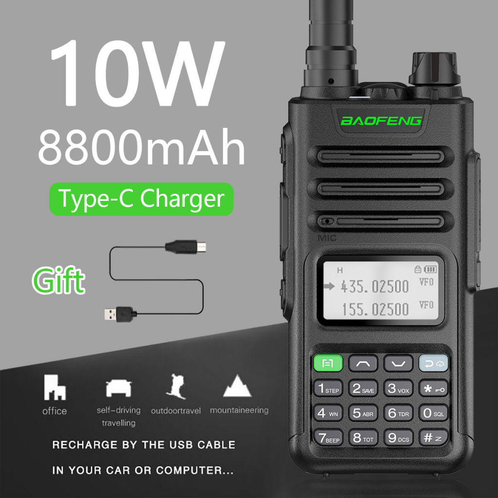 [FREE Headset] Baofeng UV-13 PRO V2 10W Type C Walkie Talkie BF Dual band UV13 UV5R Two Way ...