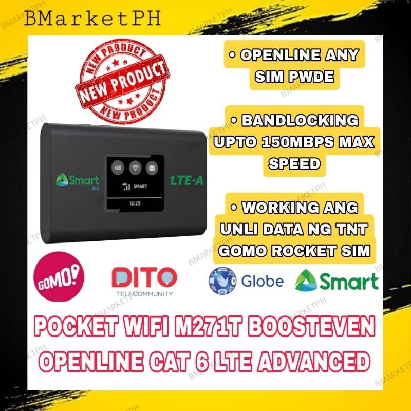 SMART BRO M271T POCKET WIFI OPENLINE BOOSTEVEN CAT 6 ( Fast Delivery ) | Shopee Philippines