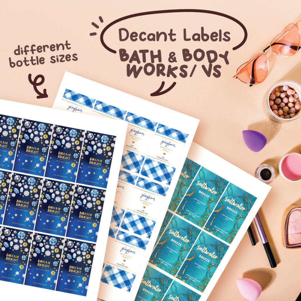 Decant Labels | any brand | 1scent per a4 | Shopee Philippines
