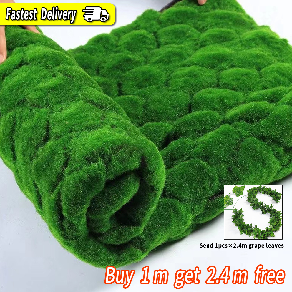1m*1m Artificial Moss Mat Fake Grass Rug,Synthetic Turf Landscape ...