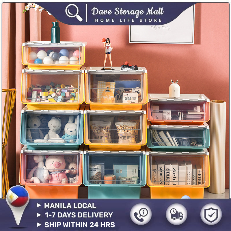 Front Opening Storage Box Collapsible Flip Top Storage Boxes with ...