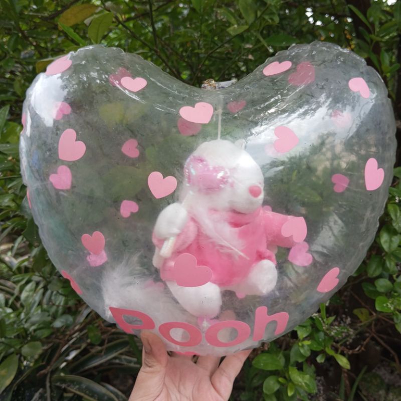 DISNEY Winnie The Pooh Heart Balloon Glow in The Dark Plush Toy ...