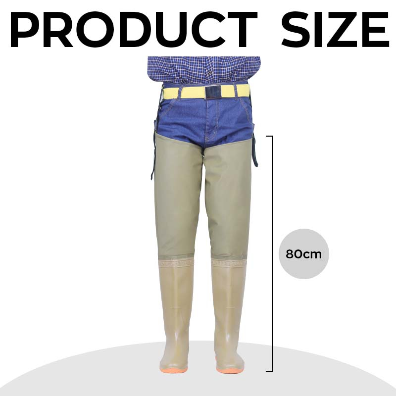 Extended non-slip fishing farmland field rain boots fishing pants 80CM ...
