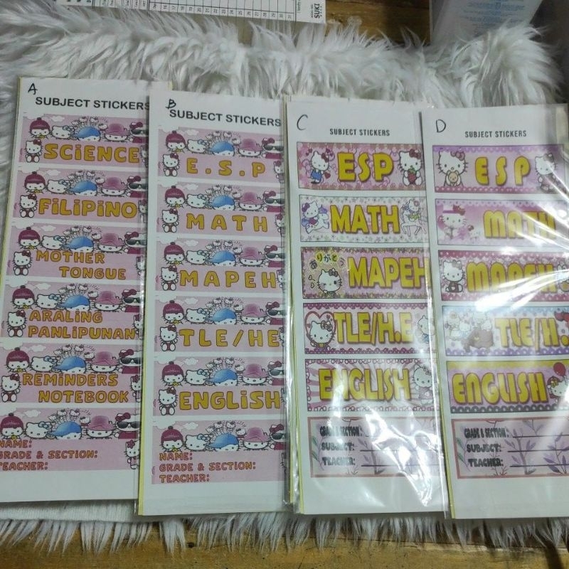 HK SCHOOL SUBJECT STICKERS | Shopee Philippines