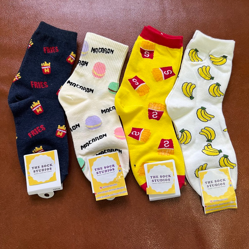 Korean Socks - Food Fries Macaroon Banana Socks - Iconic Socks | Shopee ...