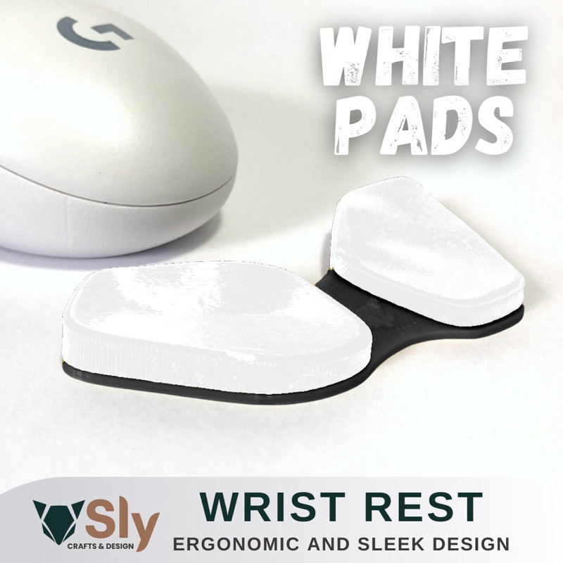 WHITE PADS Ergonomic Wrist Rest Mouse Firm Palm Pad (Right or Left ...