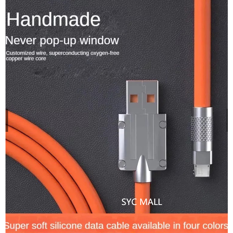 Original 120W USB Liquid Silicone Cable Metal 6A Type C Fast Charge ... Original 120W USB Liquid Silicone Cable Metal 6A Type C Fast Charge ...