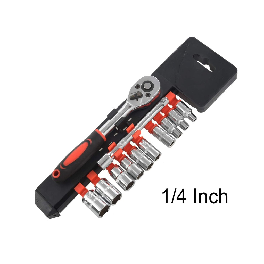 12pcs 1/4 / 1/2 Inch CR-V Ratchet Socket Wrench Set CRV1214/CRV1212 ...