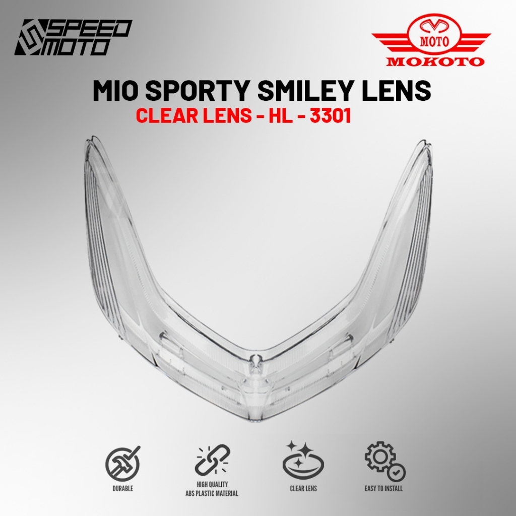 MOKOTO YAMAHA MIO SPORTY HEADLIGHT SMILEY LENS CLEAR FLASHER LENS FOR ...