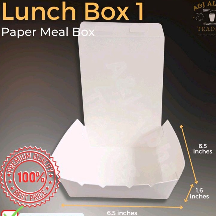 LB1 Lunch Box laminated paper meal box 50pcs | Shopee Philippines