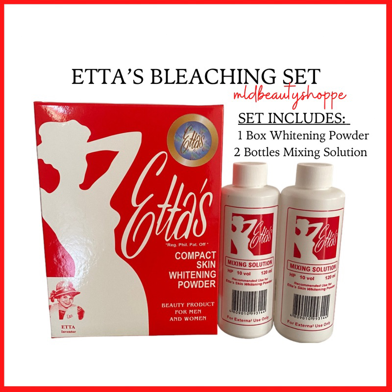 Original ETTA'S Bleaching Set w/ 1 Box Skin Whitening Powder & 2 Mixing Solution | Shopee ...