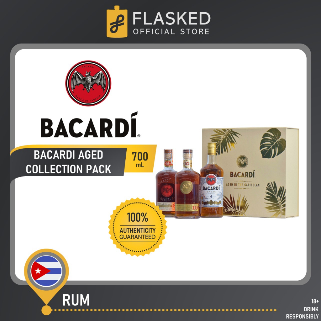Bacardi Aged Collection Pack 3x750mL (Bacardi Aged 4, 8, & 10 Year Old ...